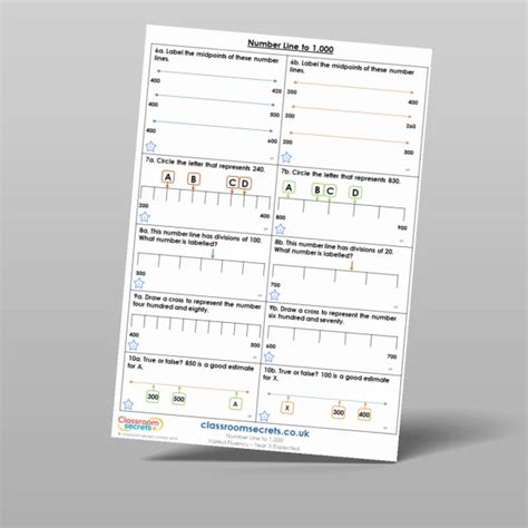 Year 4 Number Line To 1 000 Varied Fluency Resource Classroom Secrets