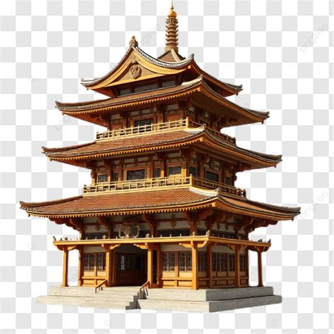 Traditional Japanese Pagoda Ornate Golden Roofs Tiered Architecture