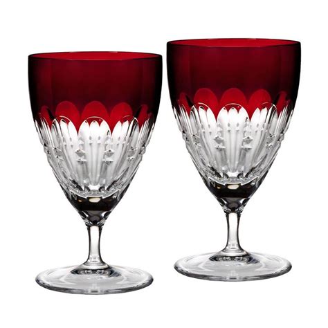 Waterford Talon Red All Purpose Glass Set Of 2 Crystal Stemware Waterford Crystal Glass Set