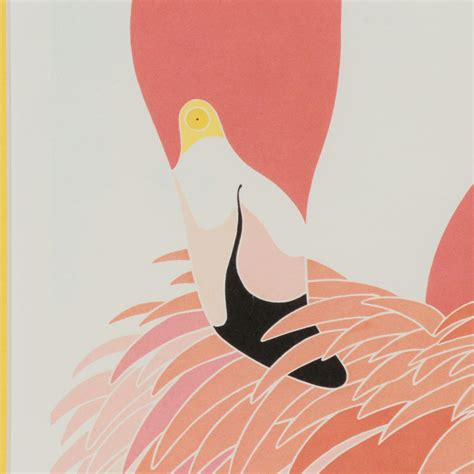 Ikki Matsumoto Offset Lithograph Flamingo Ebth