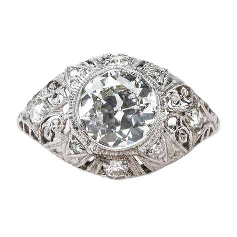 Spectacular Edwardian Era Engagement Ring With Feminine Filigree At 1stdibs