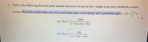 Solved 5 20 The Following Forward Path Transfer
