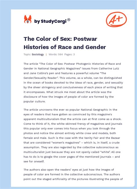 The Color Of Sex Postwar Histories Of Race And Gender Free Essay Example
