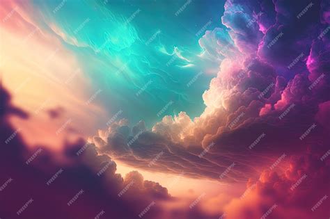 A Colorful Sky Filled With Lots Of Clouds Generative Ai Premium Ai Generated Image