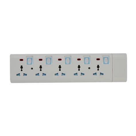 Geepas 5 Way Extension Socket 13a Extension Lead Strip With 5 Led Indicators And 5 Power