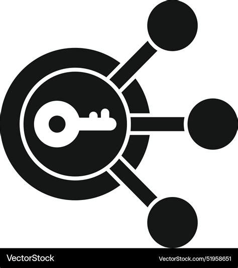 Secure Connection Icon Showing A Key Connecting Vector Image