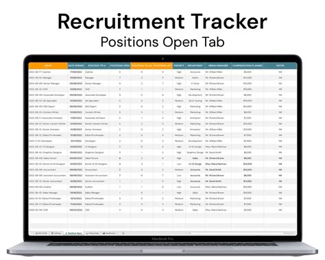 Recruitment Tracker Excel Template Etsy