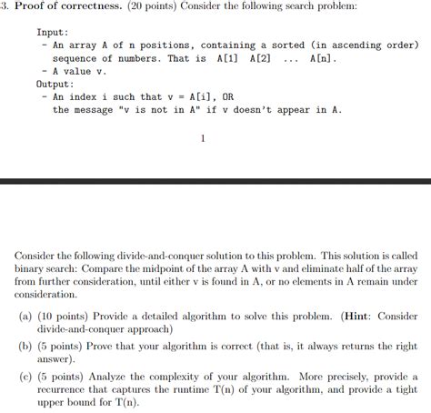 Solved 3 Proof Of Correctness 20 Points Consider The