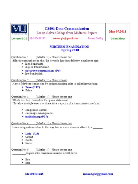 Cs601 Midterm Solved Mcqs With References By Moaaz Pdf Pdf