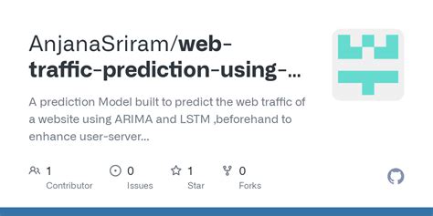 Github Anjanasriram Web Traffic Prediction Using Arima And Lstm A