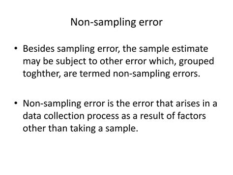 Stat 3203 Sampling Errors And Non Sampling Errors Pptx