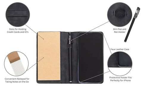 Mojo Notepad Phone Case For Iphone 16 Pro Folding Wallet