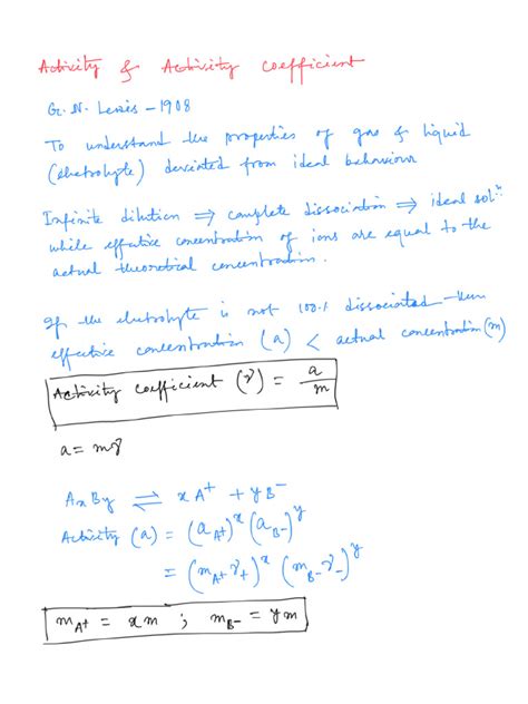 Activity And Activity Coefficient Pdf