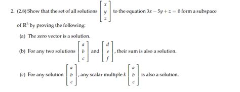 Solved Show That The Set Of All Solutions X Y Z To The Chegg