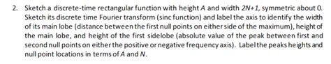 Solved 2 Sketch A Discrete Time Rectangular Function With
