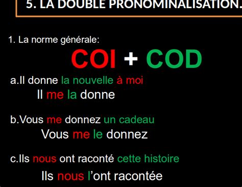 Langue Fr 5 La Double Pronominalisation