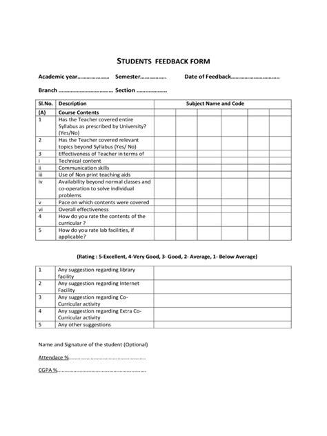 Babes Feedback Form Free Templates In PDF Word Excel Download