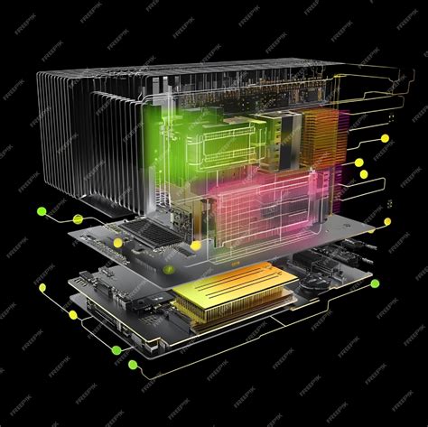 Diagram Of Gpu Architecture Showing Cores Memory And Cooling Components Premium Ai Generated Image