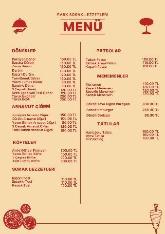 Park Sokak Lezzetlerİ MenÜ 4