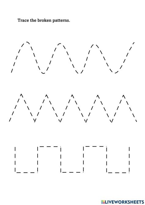 Pattern Trace Online Worksheet For Preschool You Can Do The Exercises Online Or Downlo