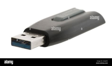 Black USB Memory Stick Isolated Stock Photo Alamy