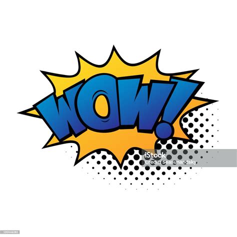 만화 문자 와우 감정적 인 텍스트 와우 만화 연설 거품 흰색 배경에 고립 복고풍 팝 아트 스타일의 밝은 동적 만화 일러스트 만화