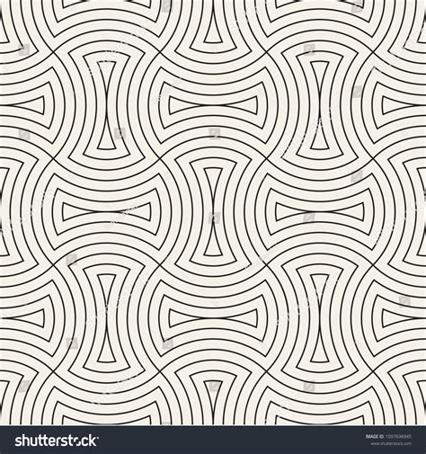 Vector Seamless Vintage Pattern Overlapping Arcs Stock Vector Royalty