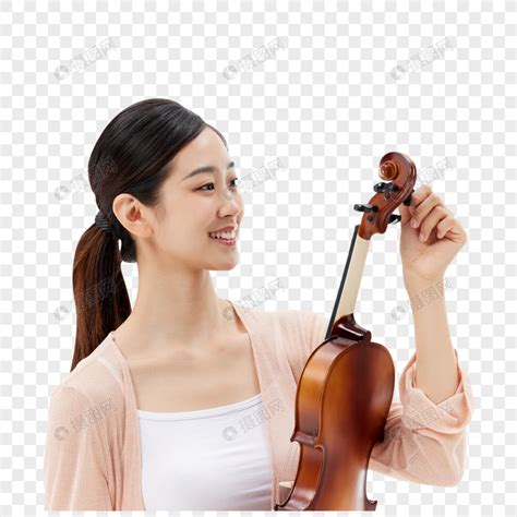 바이올린을 조율하는 젊은 여성 Png 일러스트 무료 다운로드 Lovepik