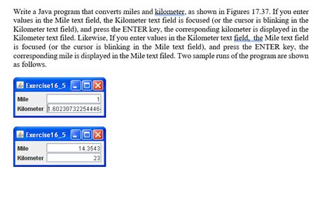 Solved Write A Java Program That Converts Miles And Chegg