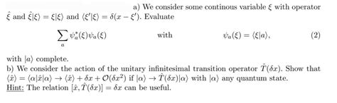 Solved a We consider some continous variable ξ with Chegg com