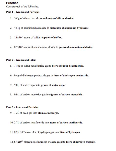 Kamar Mcfarlane Mole Conversion Worksheet Pdf Mole Unit