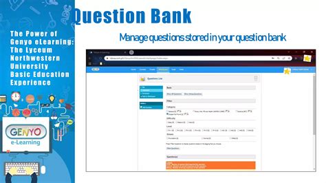 The Power Of Genyo Elearning The Lyceum Northwestern University Basic Education Experiencepptx