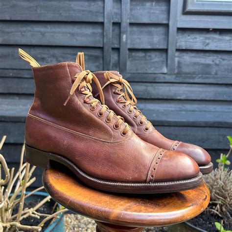 Antique Brown Leather Lace Up Boots Harrods Ltd Brompton Road London