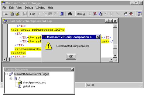 Starting The Script Debugger