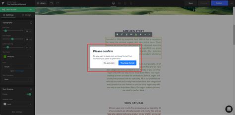 text block element help center