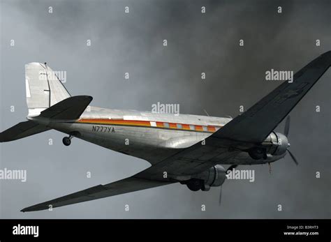 Old Airplane Douglas Dc 3 Dakota In Flight During The Arctic Thunder