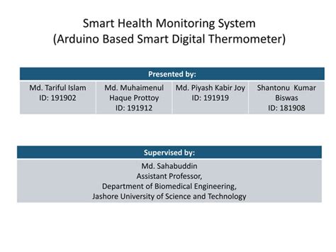 arduino based digital smart thermometer pptx