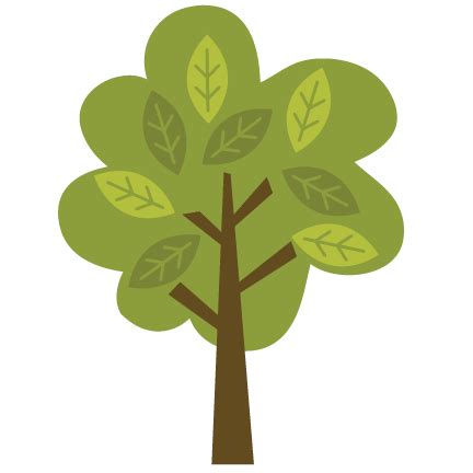 Tree With Leaves SVG File For Scrapbooking And Cardmaking Cute Svg Cuts Cute Cut Files For