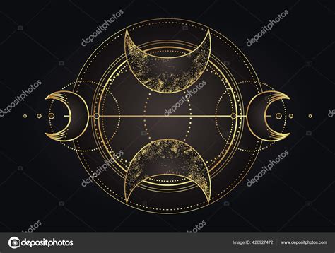 Moon Magic Triple Moon Pagan Wicca Moon Goddess Symbol Three Faced