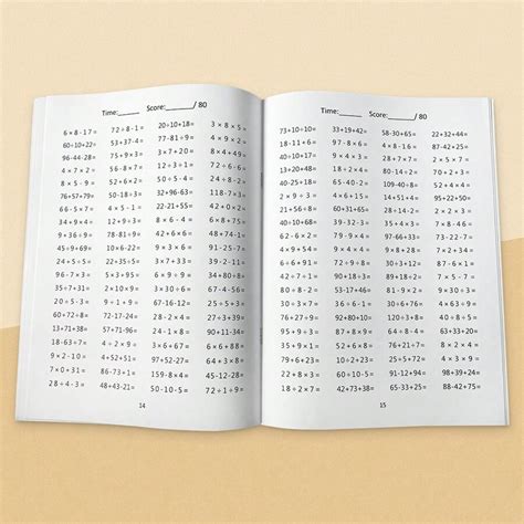 Lachilly 24 Pages Math Arithmetic Workbook Addition Subtraction Multiplication Division Mixed