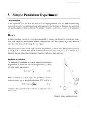 Simple Pendulum Manual Pdf PHYS Fall Simple Pendulum Experiment Introduction In