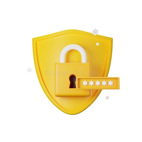 3d Shield Icon Render Lock Password Secure Concept Secret Personal Data Authentication