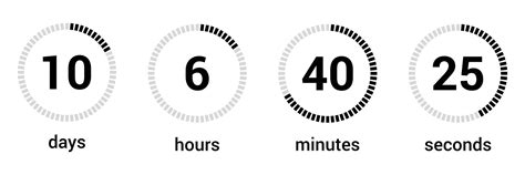 Day Hour Minute And Second Clock Loading Vector Display Design