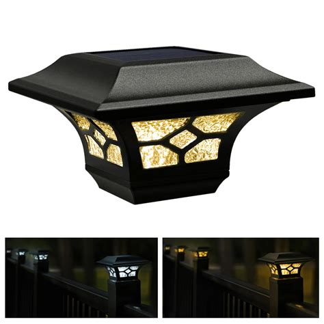 Classy Caps™ Kingston Dual Lighted Solar Post Cap Black Composite