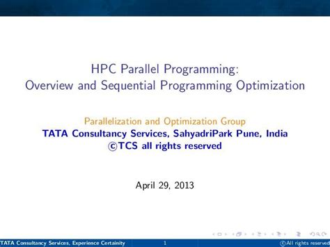 Pdf Hpc Parallel Programming Overview And Sequential