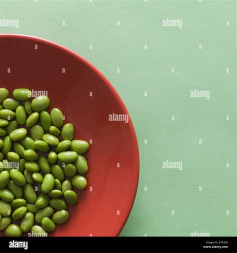 Lima Beans In Red Bowl Stock Photo Alamy