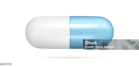 현실적인 3d 광택 캡슐 알약 만화 3d 실린더 파란색과 흰색 태블릿 아이콘 제약 캡슐 알약 아이콘 의료 약물 의료 개념 흰색 배경에 분리된 벡터 그림 벡터에 대한 스톡