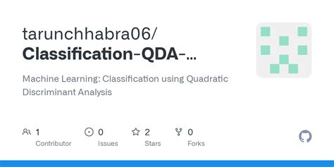 Github Tarunchhabra06classification Qda Program Machine Learning Classification Using