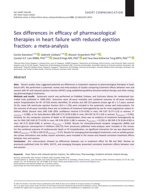 Pdf Sex Differences In Efficacy Of Pharmacological Therapies In Heart Pdf Sex Differences In Efficacy Of Pharmacological Therapies In Heart
