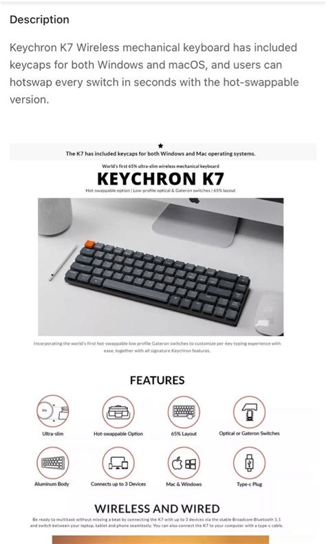 Keychron K Ultra Slim Rgb Wireless Low Profile Hot Swappable Mechanical Keyboard Blue Switches